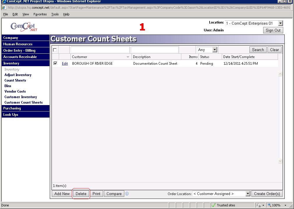 Customer Count Sheet Help Documentation - ComCept Documentation